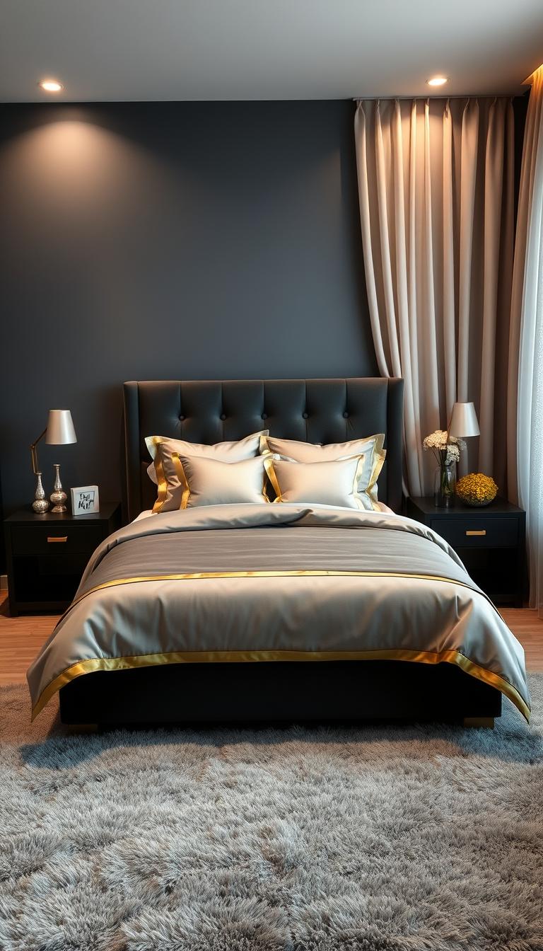 14 Grey and Gold Bedroom Ideas That Shine | My Home Dec