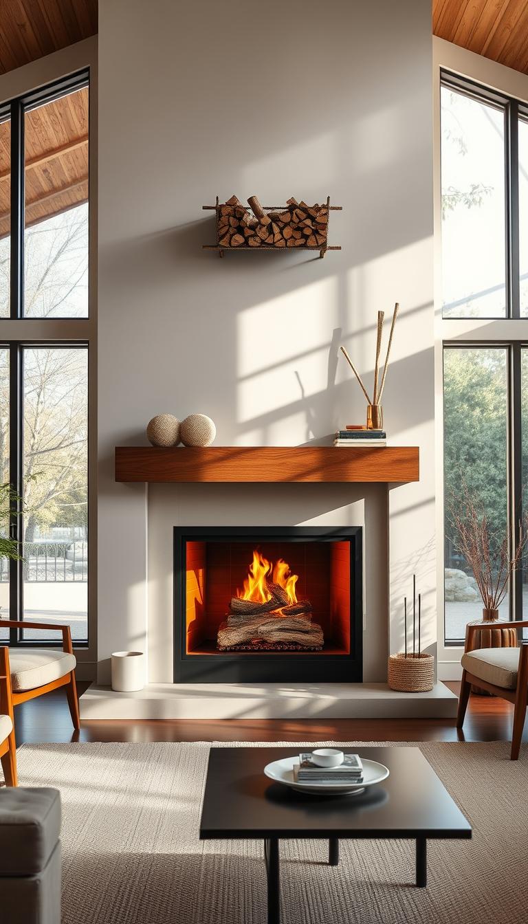 20 Stunning Mid-Century Modern Fireplace Makeover Ideas | My Home Dec